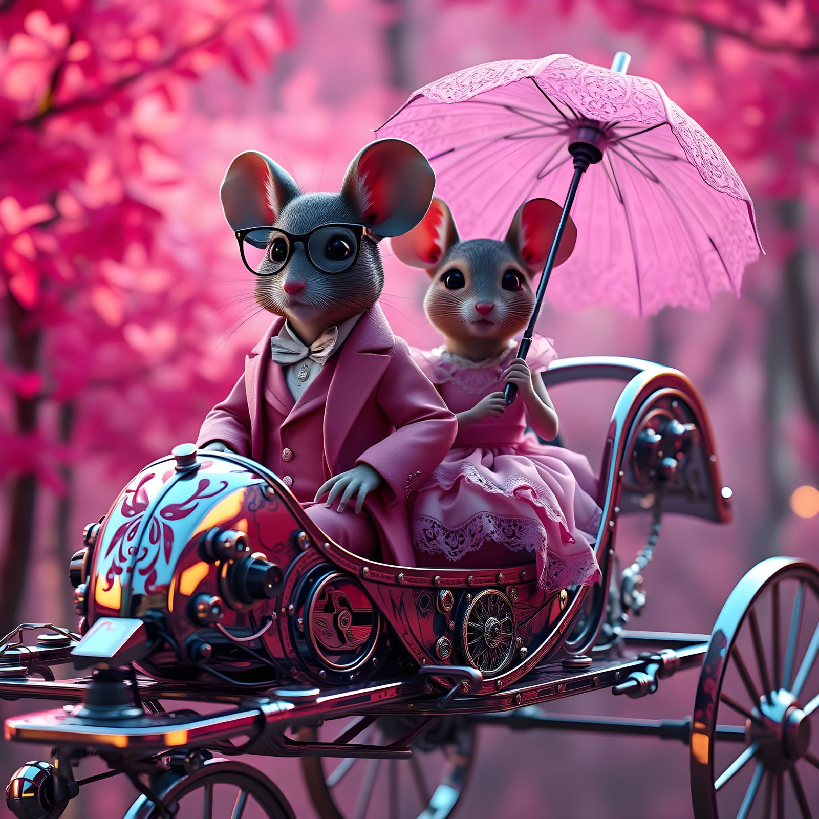 Kay and Jerry - Ethereal Mouse Duo Embarks on Futuristic Jou...