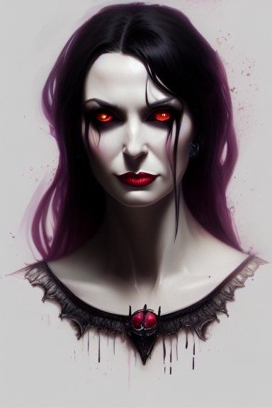Morticia vampire - AI Generated Artwork - NightCafe Creator