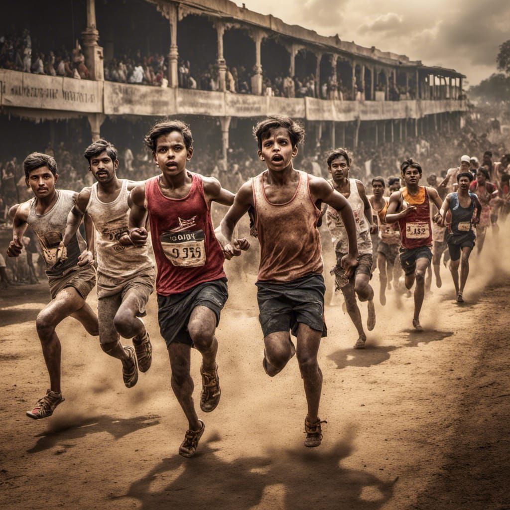 running competition in india with audience - AI Generated Artwork ...
