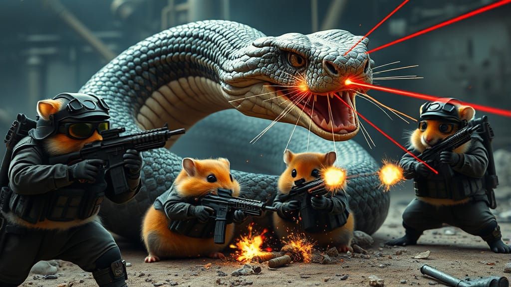 [Hamsters VS Snake] - Hamsters in SWAT Gear Battle a Giant ...
