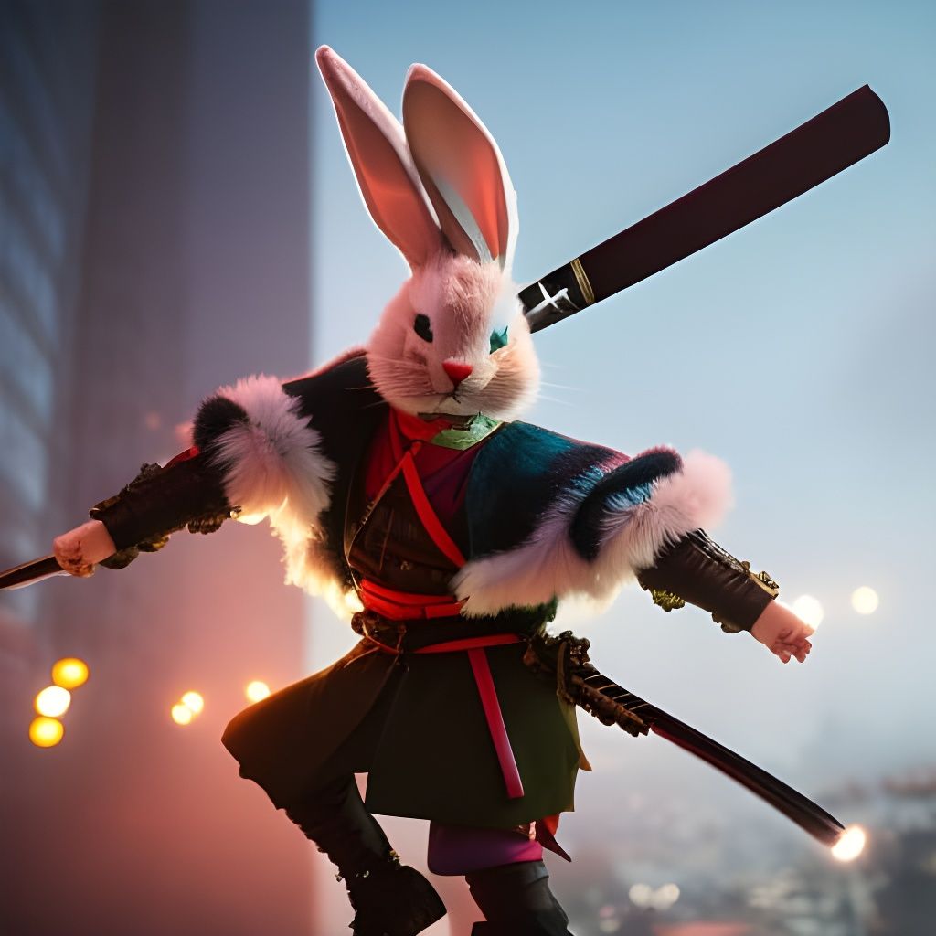 Usagi Samurai - Hopping Into Action - AI Generated Artwork - NightCafe ...