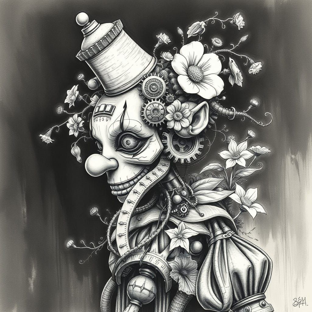 Machine-plant hybrid clown - Ethereal Machine-Plant Hybrid C...