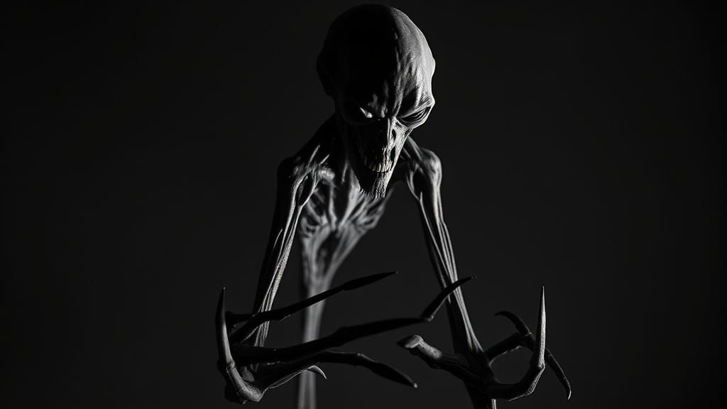 A hauntingly beautiful black and white photograph of an otherworldly ...