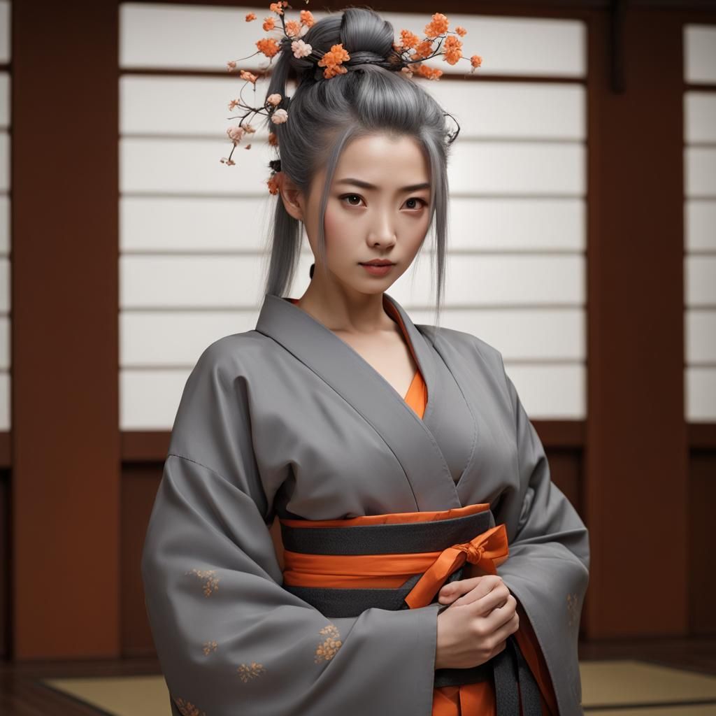 Photo of stunning daimio wife inside dojo, - AI Generated Artwork - NightCafe Creator