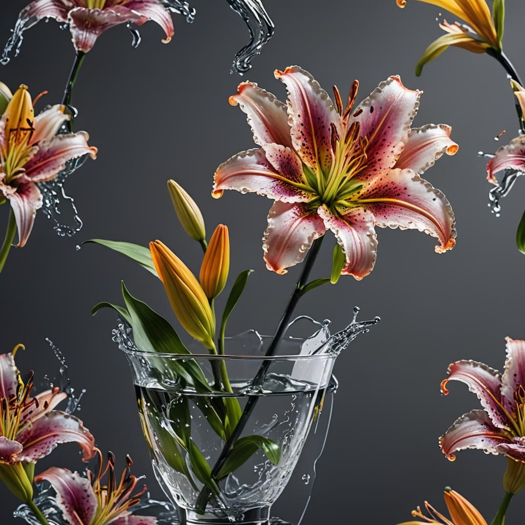 Colorful lily in clear glass - AI Generated Artwork - NightCafe Creator