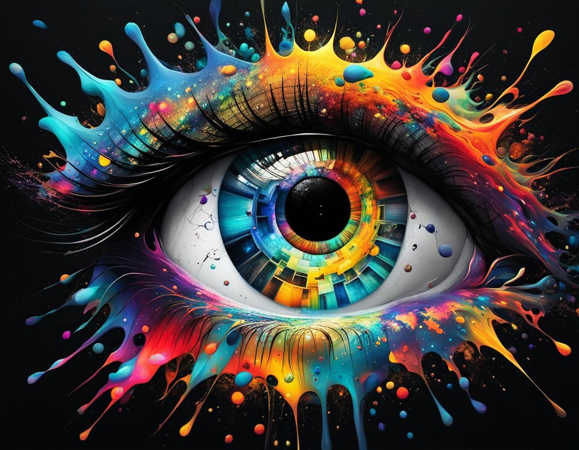 Eye Particle series. Abstract design made of eye shape and fractal ...