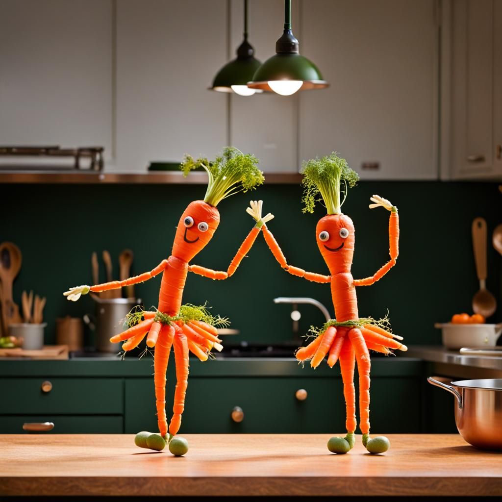 Dancing carrots - AI Generated Artwork - NightCafe Creator
