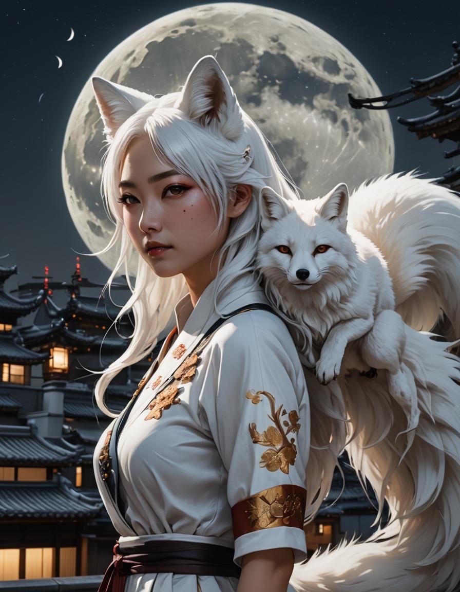 Kitsune Girl 6 - AI Generated Artwork - NightCafe Creator
