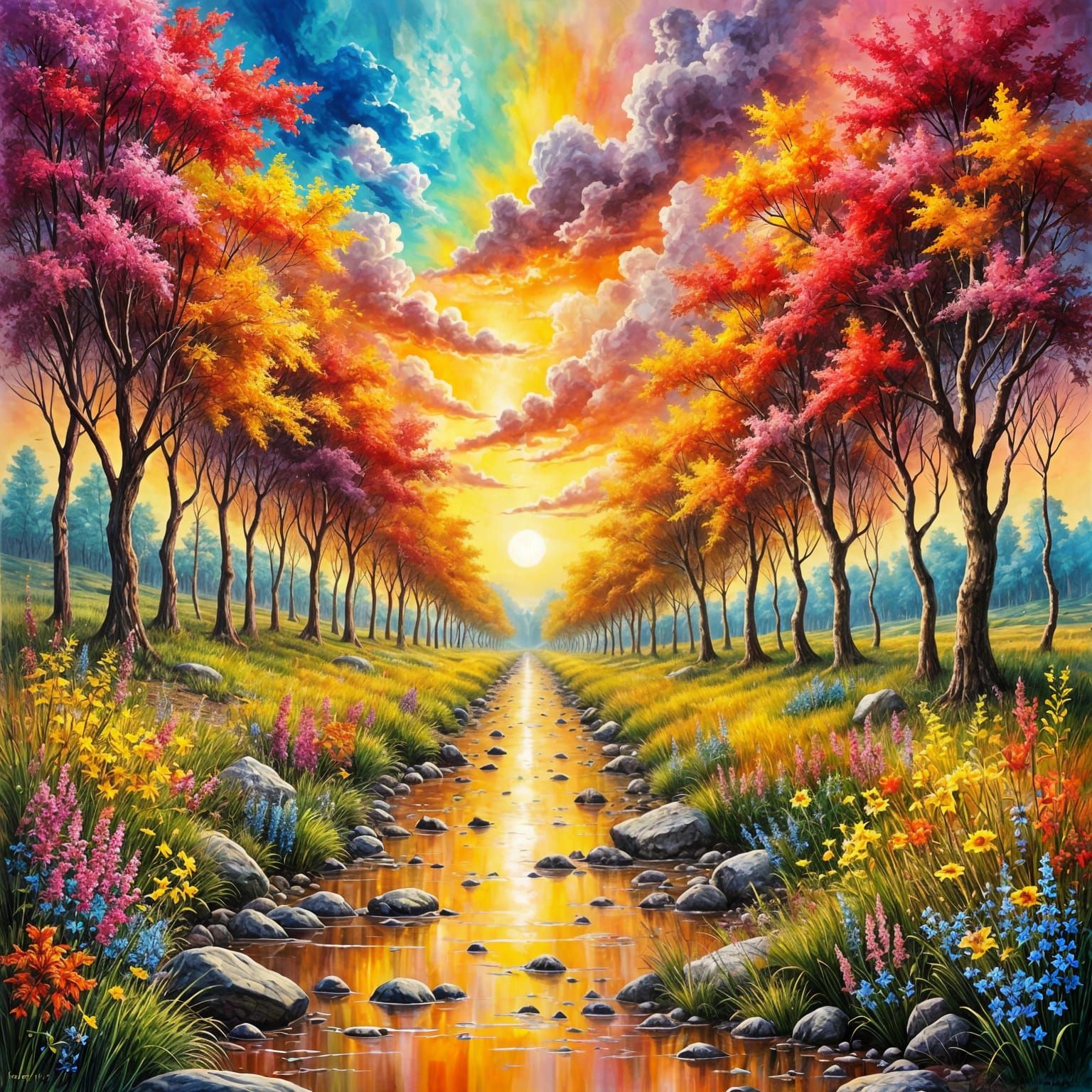 Psychedelic pathway through the fields