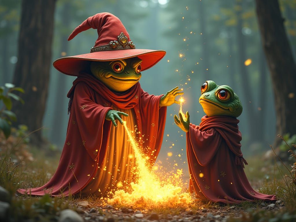 Toad Wizard Using Magic To Make A Toad Person Explode