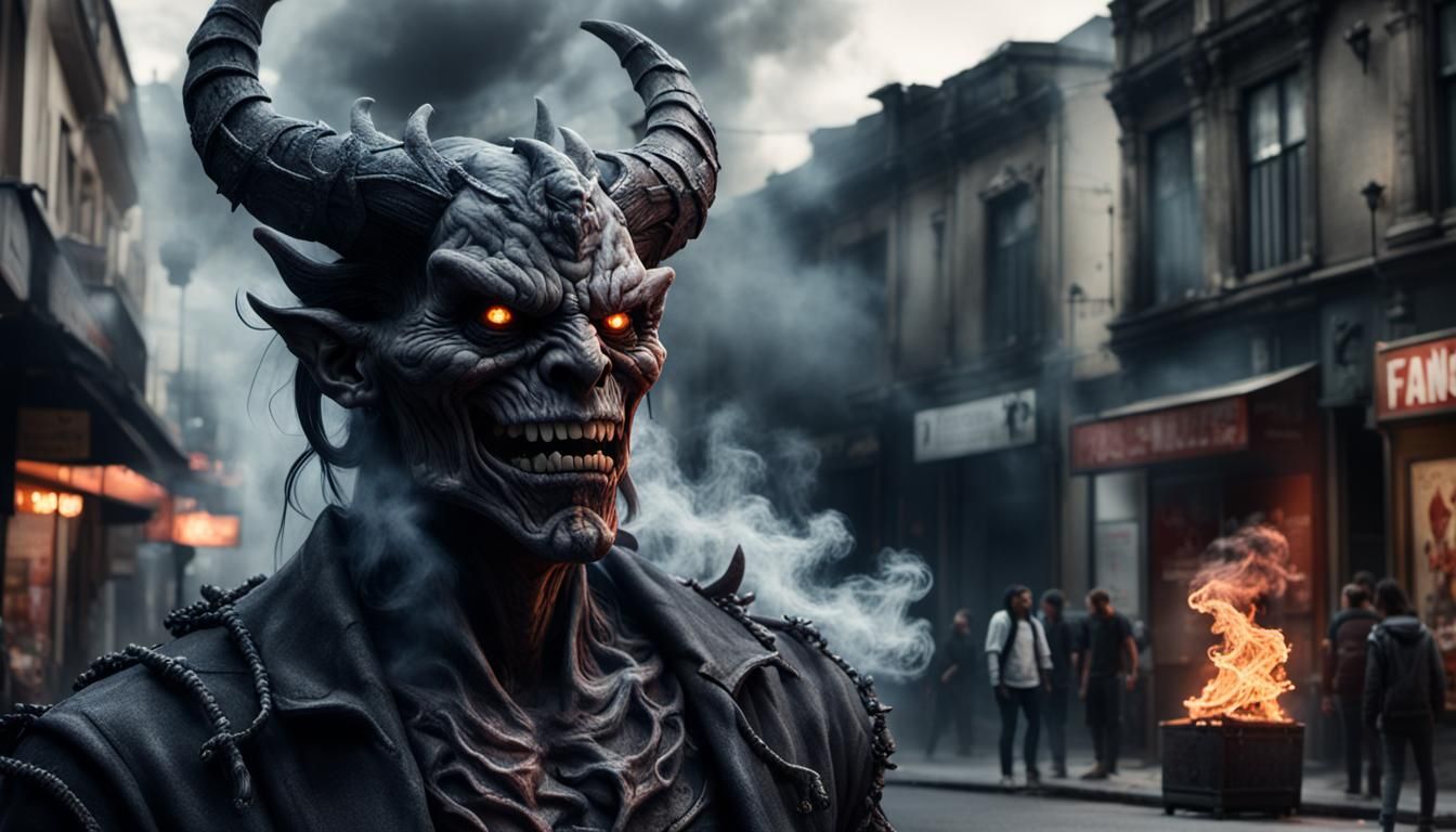 A demon made from smoke - AI Generated Artwork - NightCafe Creator
