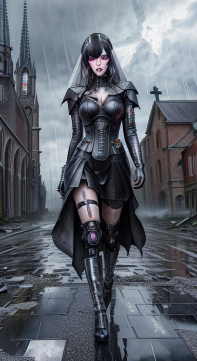 These Boots Were Made for Walking - Cyborg Goth Bride in Rai...