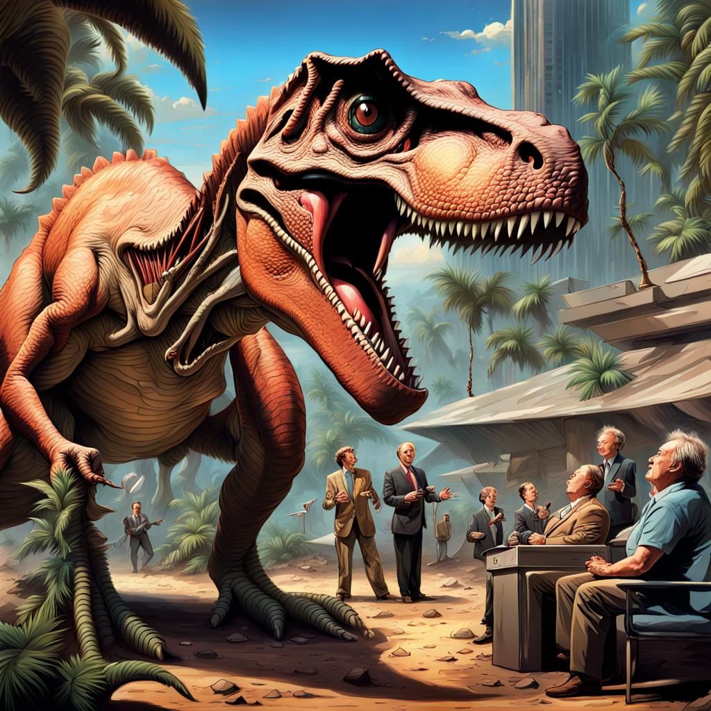 Dinosaur Talk Show - AI Generated Artwork - NightCafe Creator