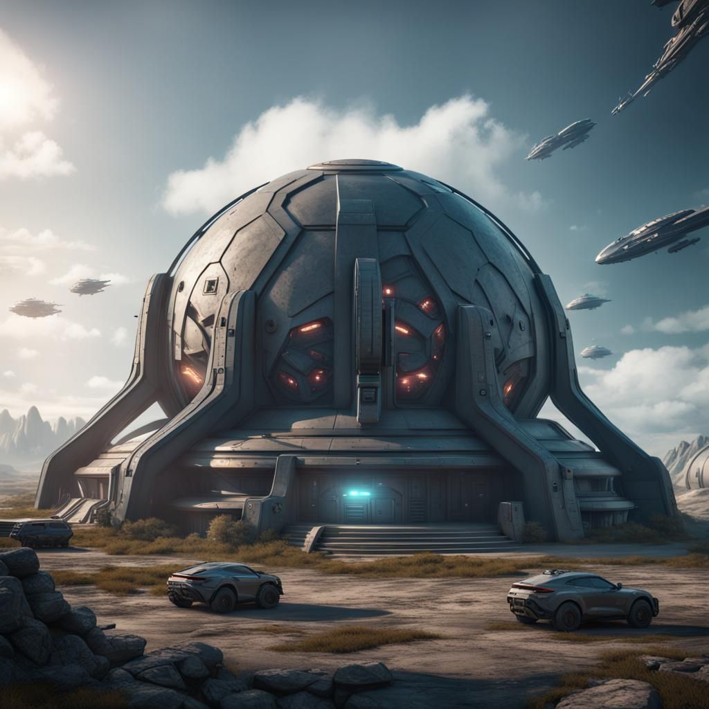 Futuristic military base - AI Generated Artwork - NightCafe Creator