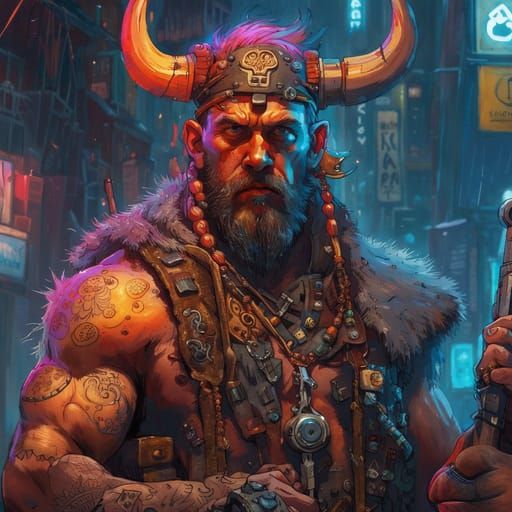 Techno Viking - AI Generated Artwork - NightCafe Creator