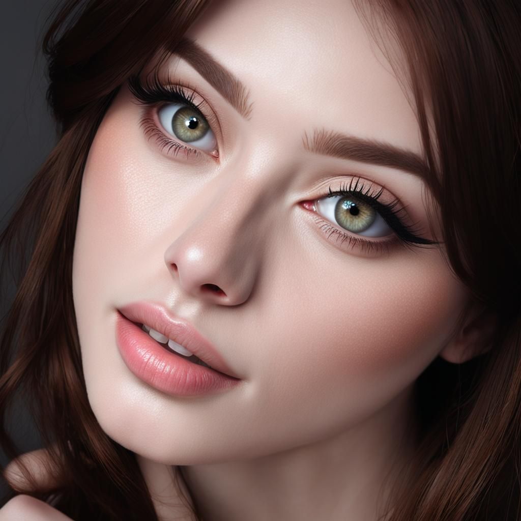 Portrait study, closeup on cute face #4 - AI Generated Artwork ...