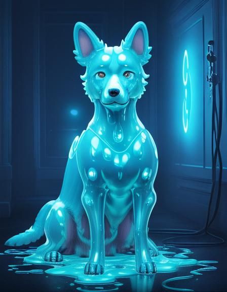 blue slime dog - AI Generated Artwork - NightCafe Creator