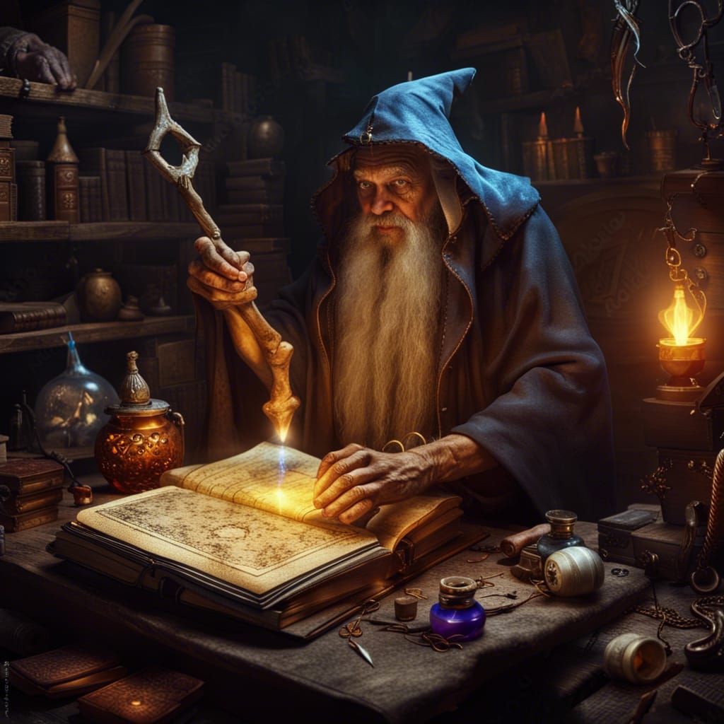 The Wizard Conjures - AI Generated Artwork - NightCafe Creator