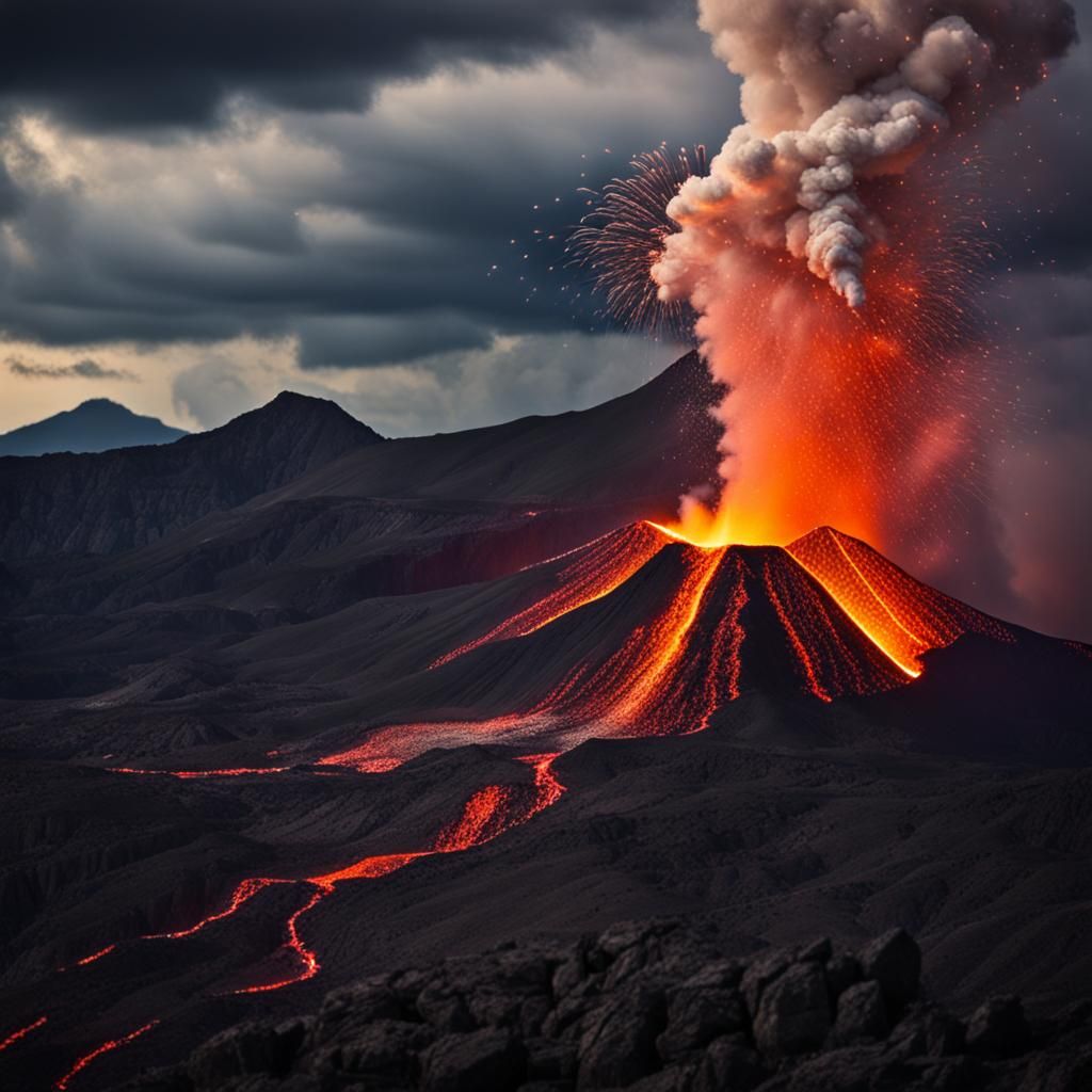 Volcanic Eruption - AI Generated Artwork - NightCafe Creator