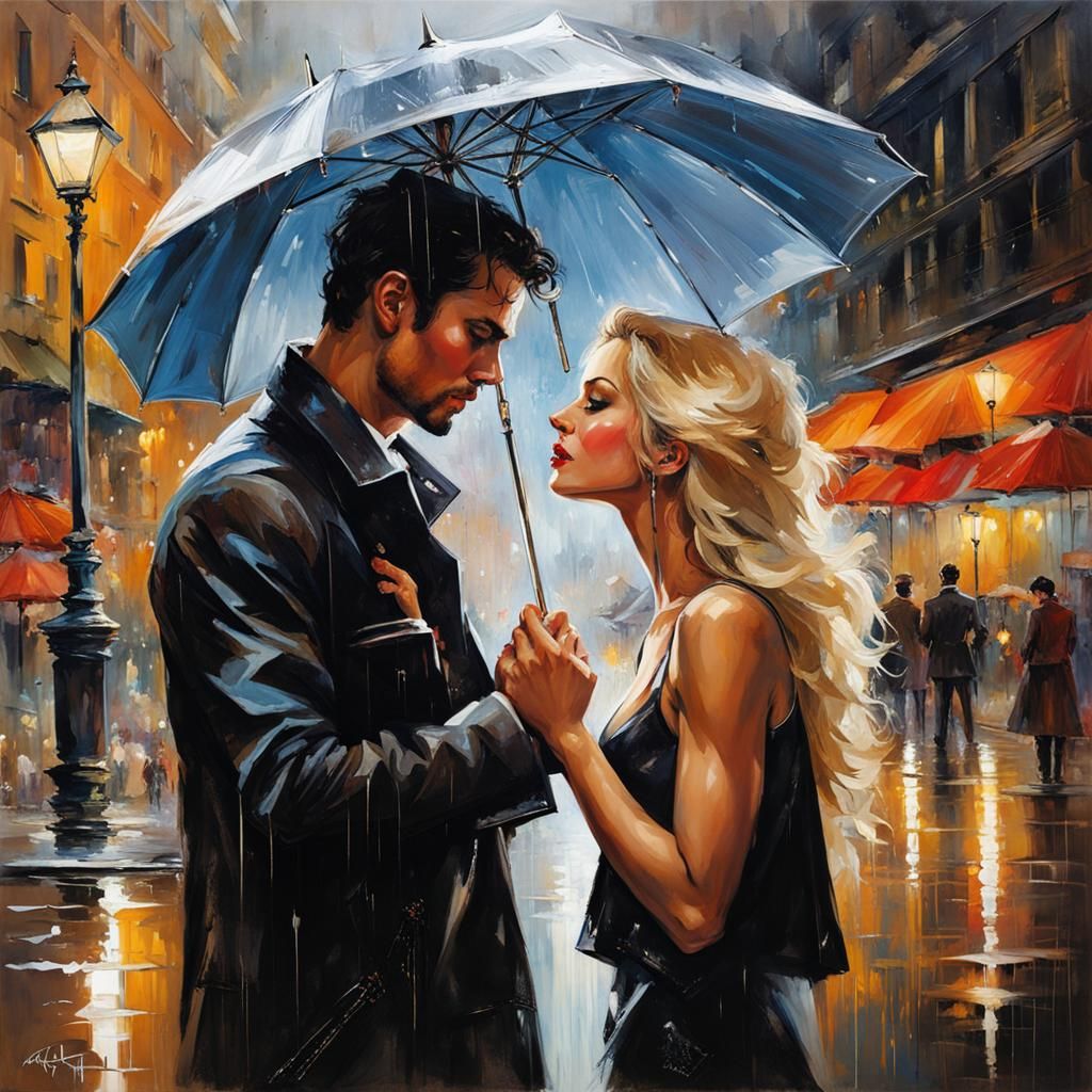 Almost kissing - AI Generated Artwork - NightCafe Creator