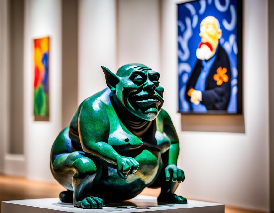Fat Goblin in the Museum IV - AI Generated Artwork - NightCafe Creator