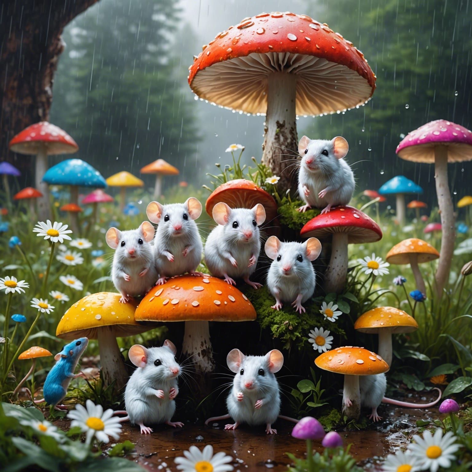 The family even invited "Little bluey" the homeless mouse to come over ...