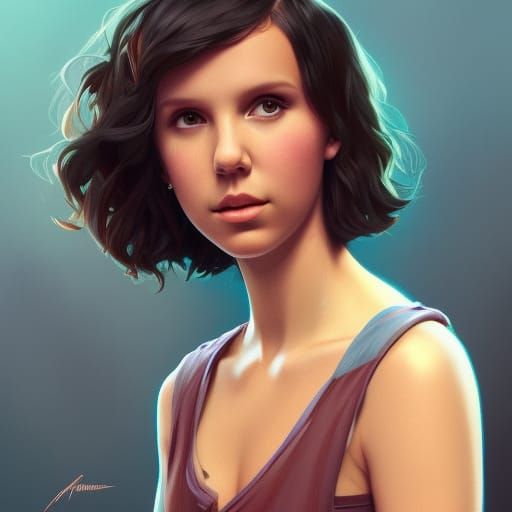 REAL LIFE- Millie Bobby Brown - AI Generated Artwork - NightCafe Creator