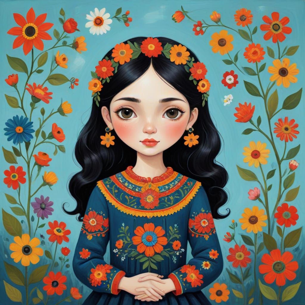 Folkart, by artist "whimsycore" - Vibrant Folk Art Scene in ...