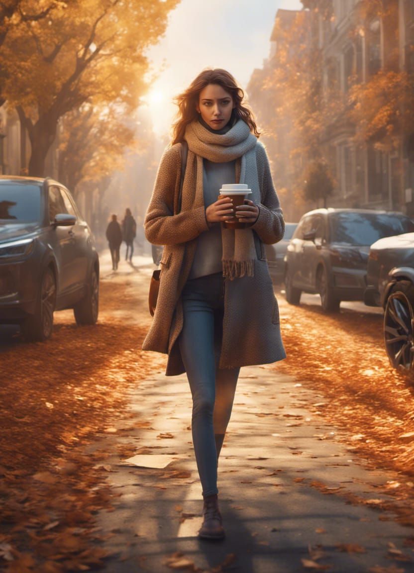 Autumn Stroll - AI Generated Artwork - NightCafe Creator