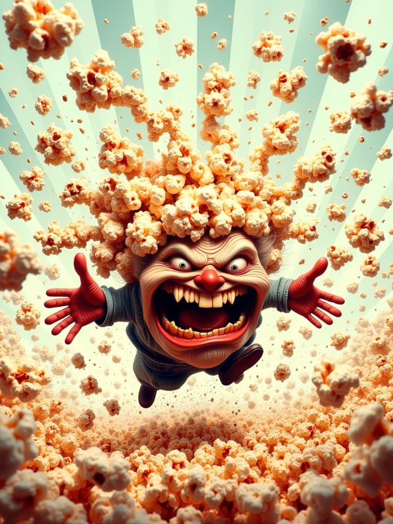 Trows popcorn in anger - Angry Popcorn Kernel Flails in a Wh...