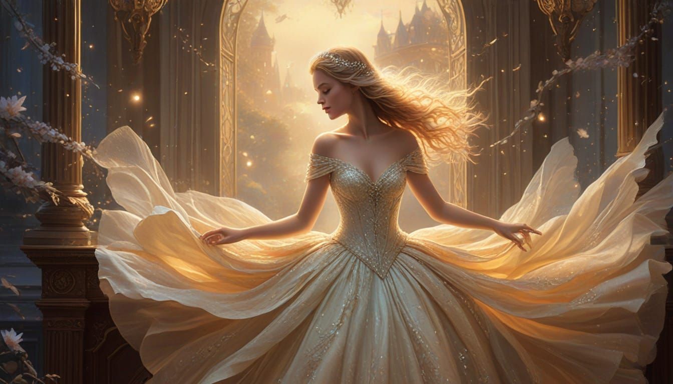 Cinderella going to the ball. - Enchanted Cinderella in a Wh...