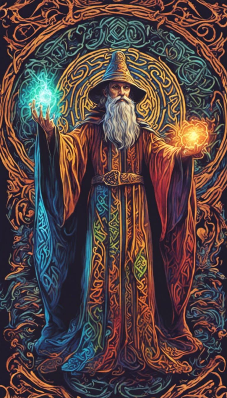 Merlin conjuring - AI Generated Artwork - NightCafe Creator