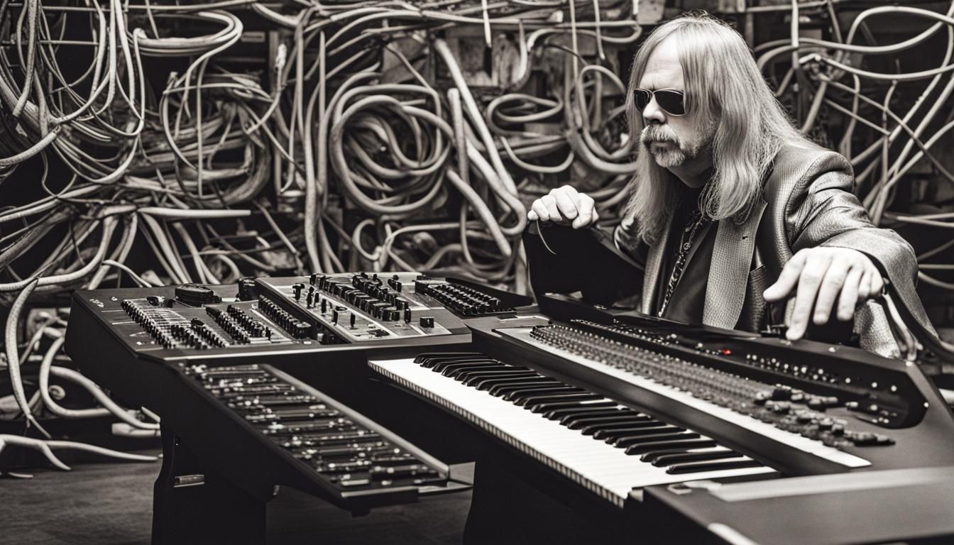 Art 688207452353.74573 Rick Wakeman is playing synths - AI Generated Artwork - NightCafe Creator