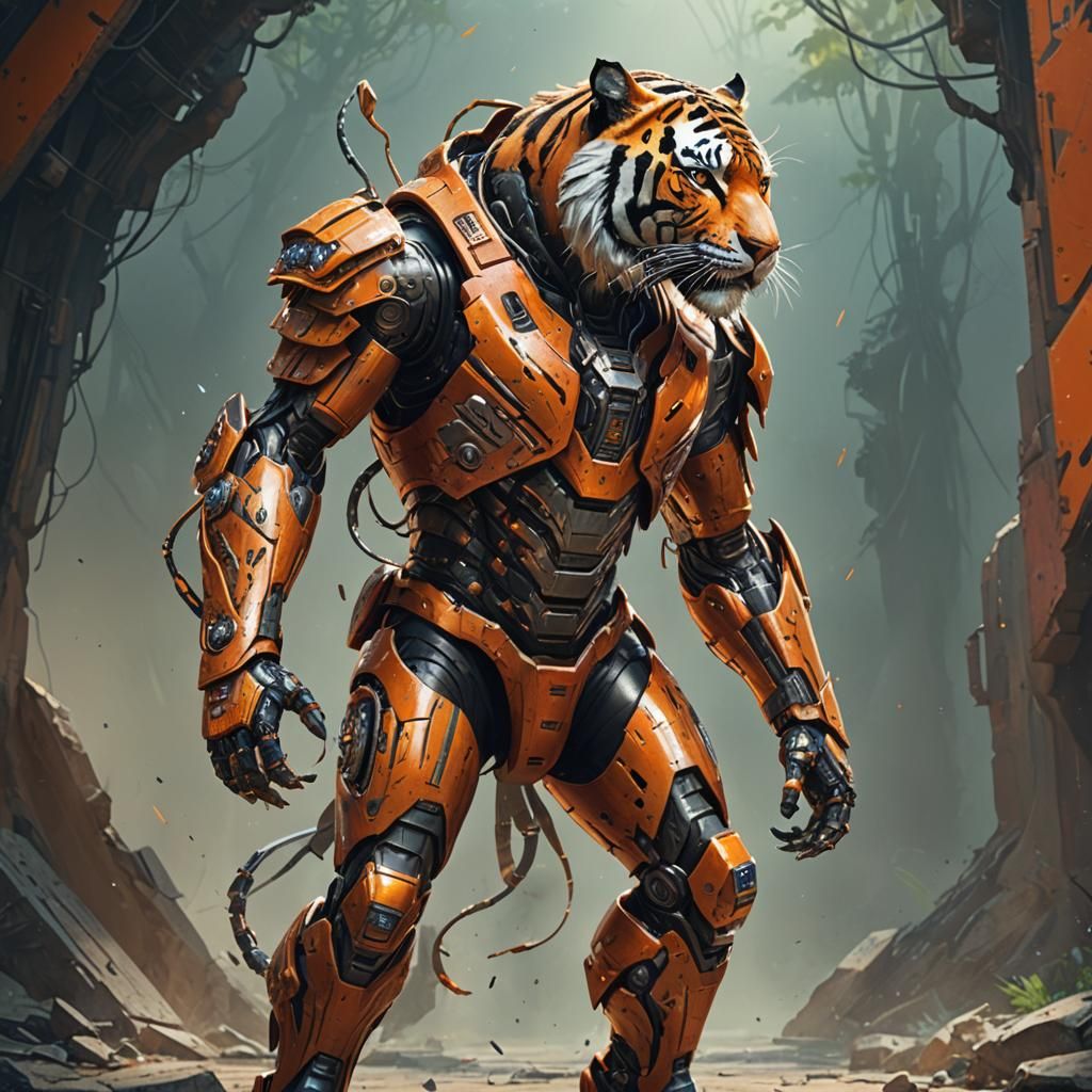 Cyber Tiger - AI Generated Artwork - NightCafe Creator
