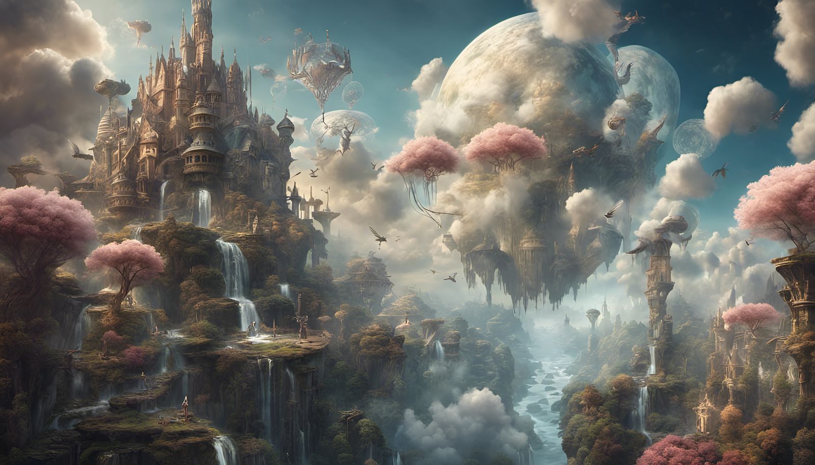 Waterfall Kingdom - AI Generated Artwork - NightCafe Creator