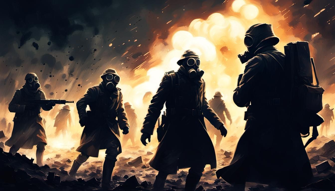 Clashing Shadows in a Trench Apocalypse - AI Art