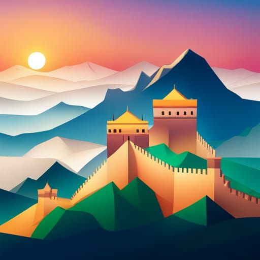 Origami Great Wall of China. - AI Generated Artwork - NightCafe Creator