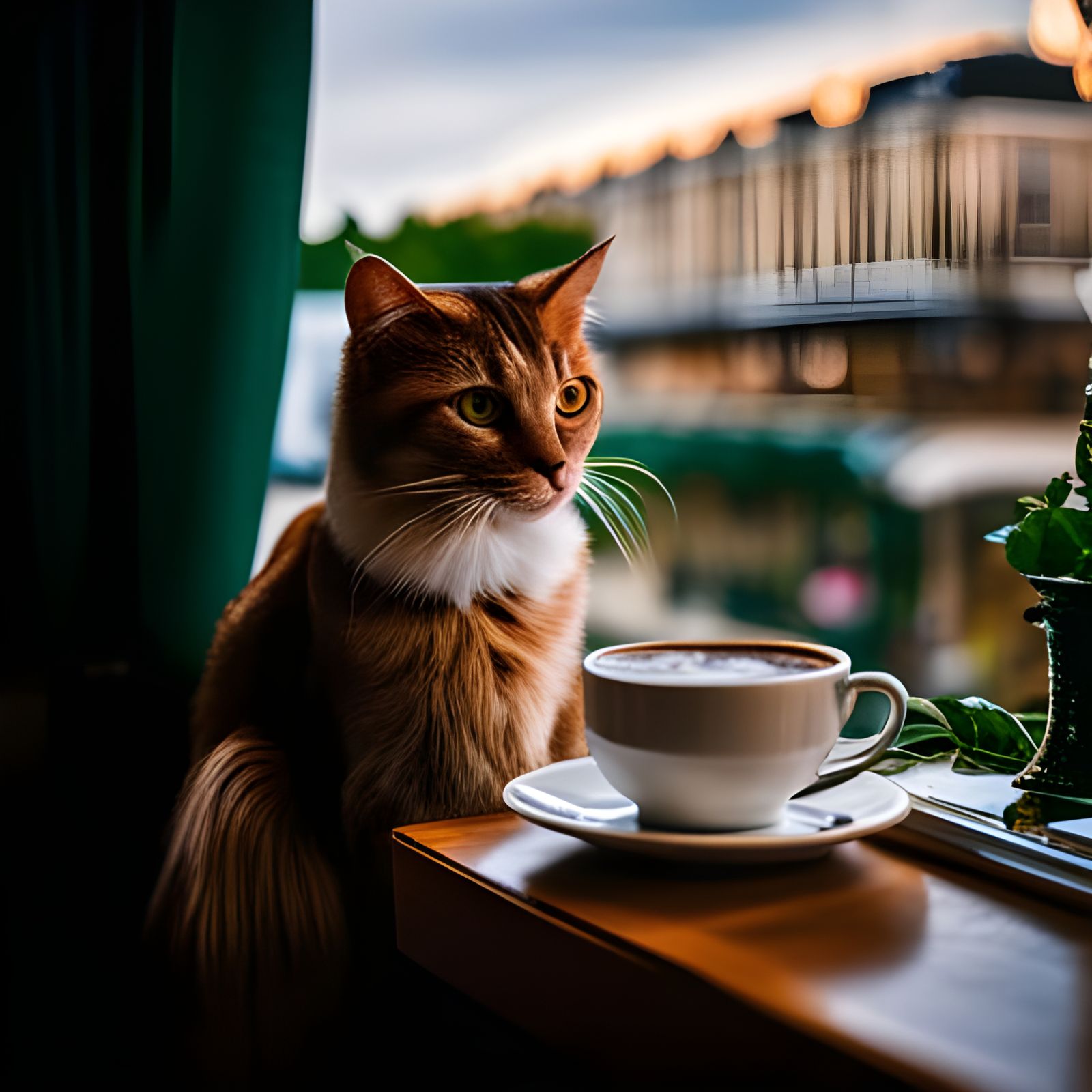Cat In a cozy cafe in Paris - AI Generated Artwork - NightCafe Creator