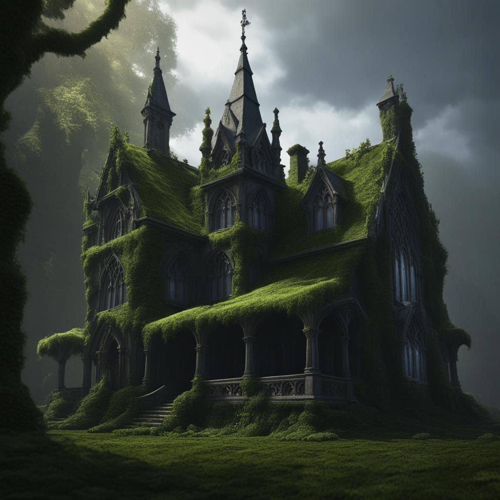 Moss and overgrown Ivy gothic house& realistic vibes& gothic ...