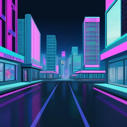 vaporwave city - AI Generated Artwork - NightCafe Creator