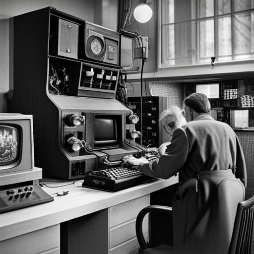 Vintage computer 1955 - AI Generated Artwork - NightCafe Creator