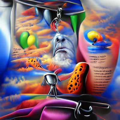 The Man Who Lived Twice airbrush art surrealism colourful detailed ...
