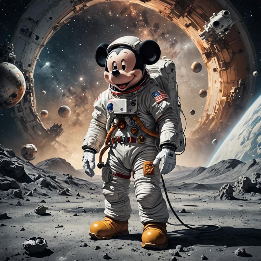 Mickey Mouse the astronaut - AI Generated Artwork - NightCafe Creator