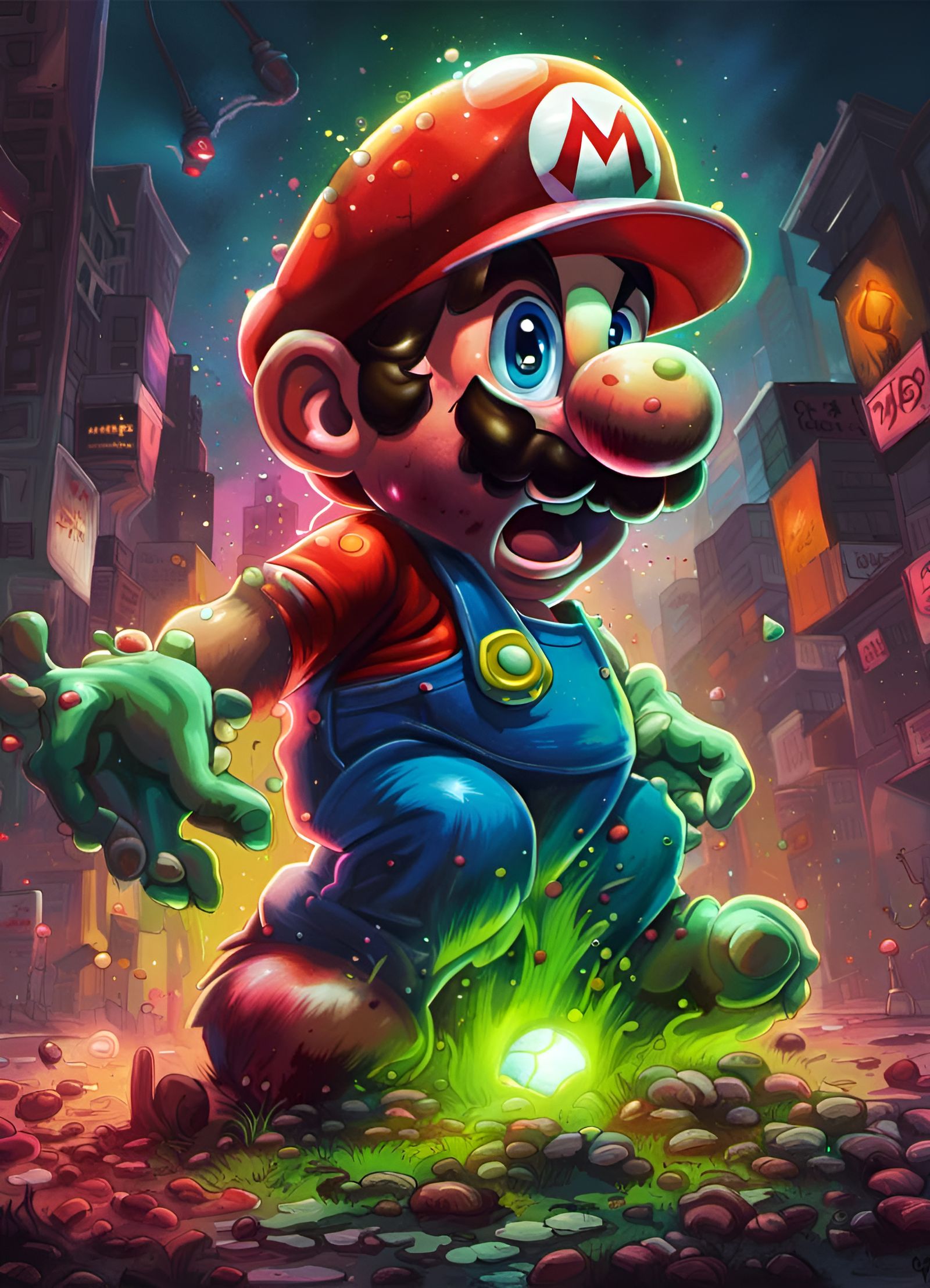 Zombie mario - AI Generated Artwork - NightCafe Creator
