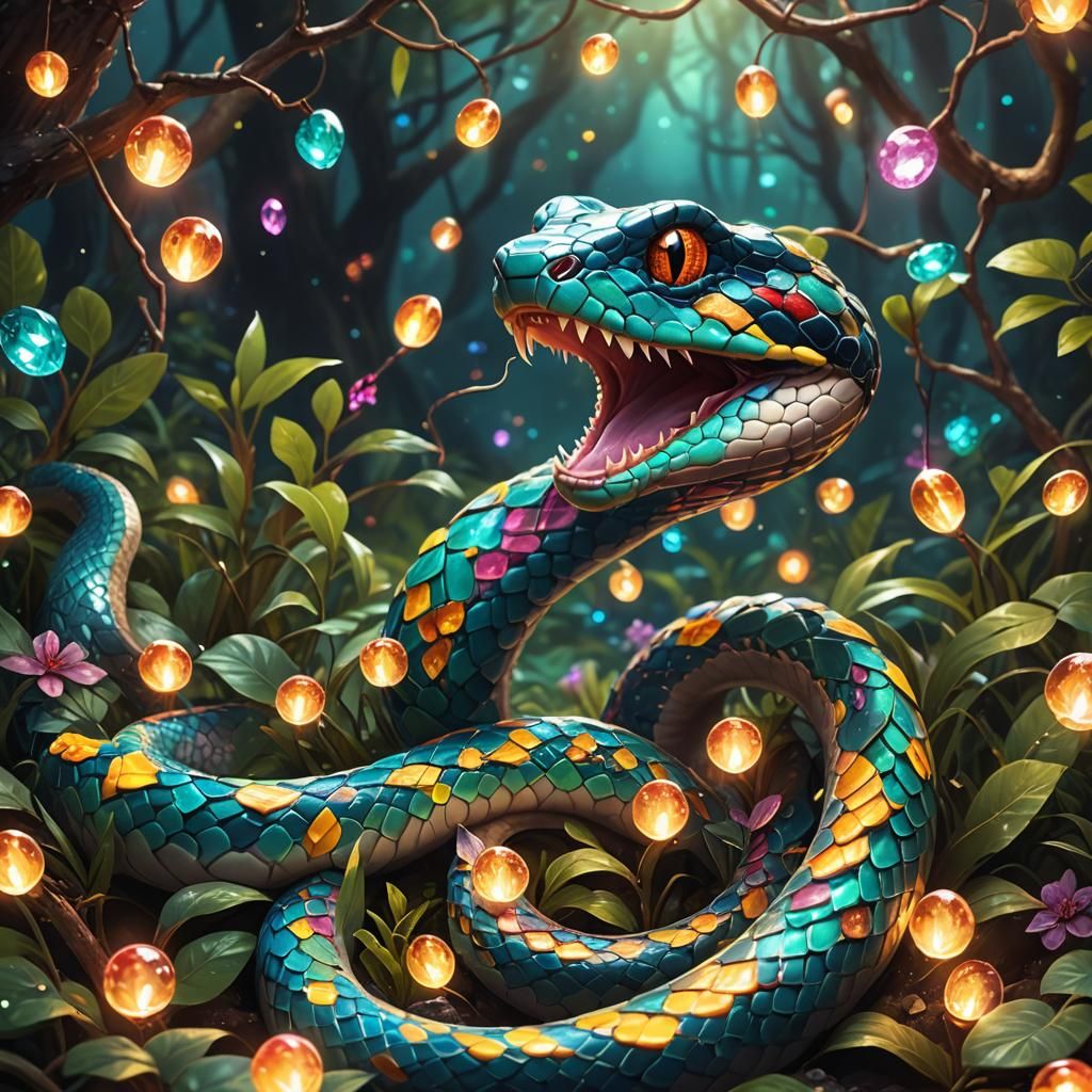 fantasy magical snake - AI Generated Artwork - NightCafe Creator
