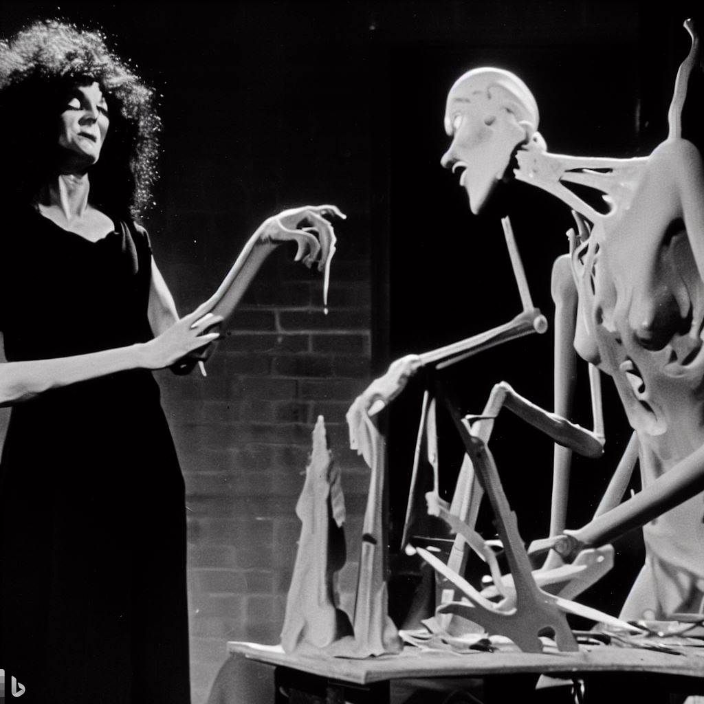 Creepy Lady & Sculpture - AI Generated Artwork - NightCafe Creator