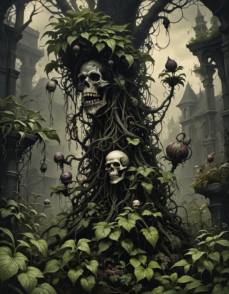 dark horror poison plant creepy garden gothic - AI Generated Artwork ...