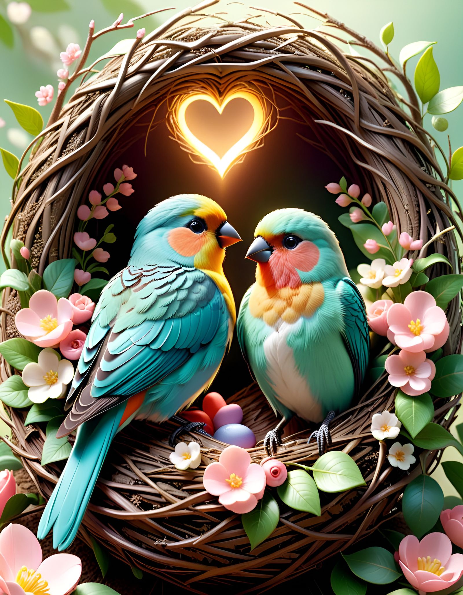 Love Birds Nest - AI Generated Artwork - NightCafe Creator