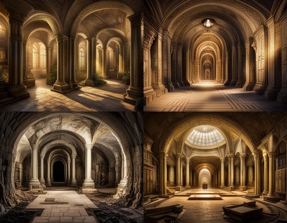 Ancient Underground Crypts - AI Generated Artwork - NightCafe Creator