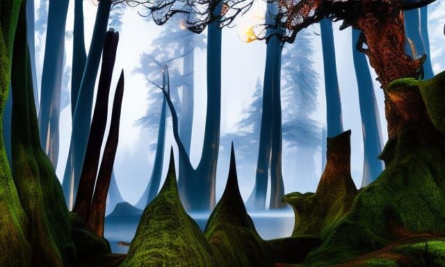 photorealistic; dark fantasy; 8k; lovecraftian; fire, mist, volumetric ...